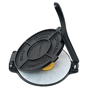 COOKAMP Cast Iron Tortilla Press 10 Inch,Tortilla Maker,Heavy Duty Tortillera Pataconera,Flour Tortilla Press(SA100) (10 INCH)