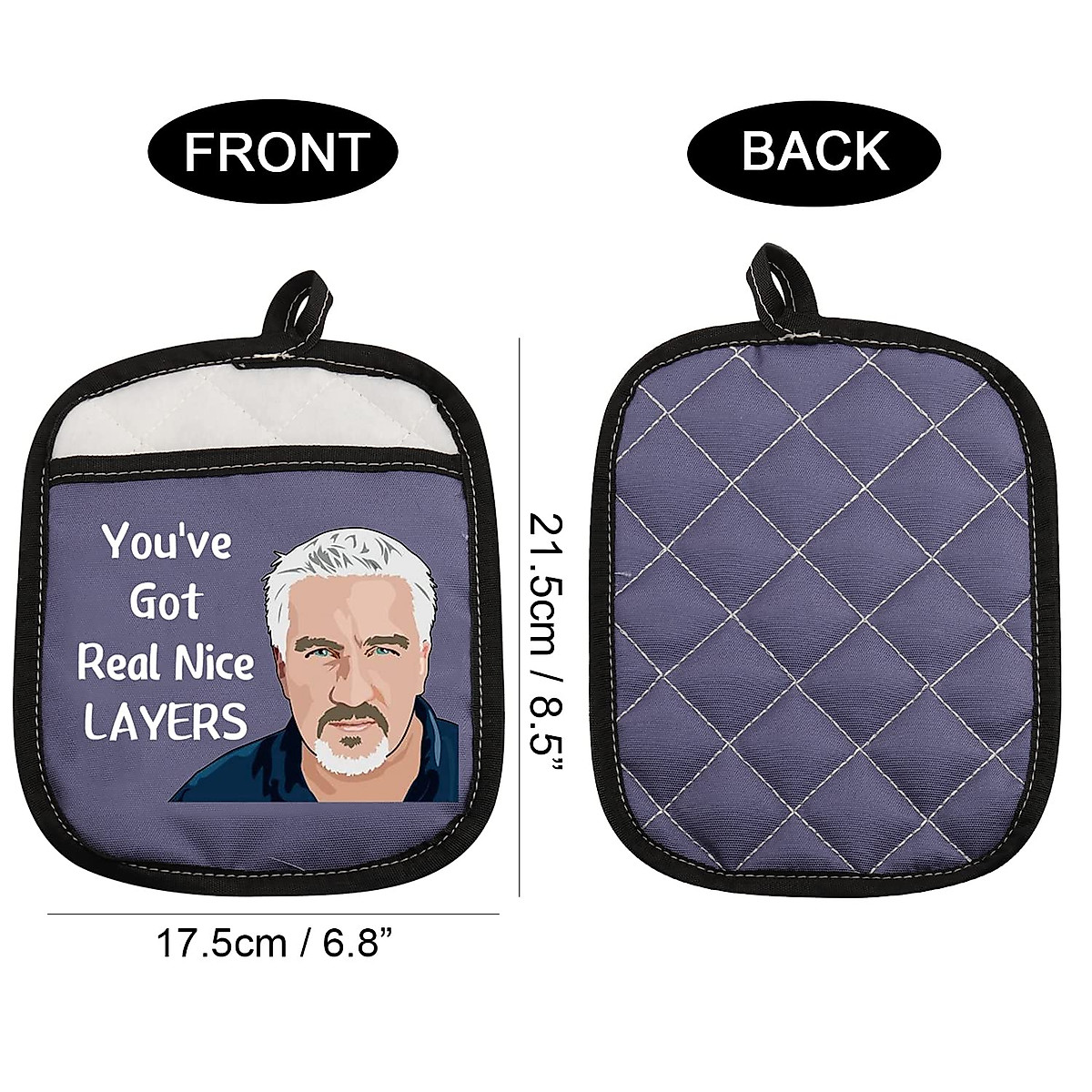 Baking Show Inspired Oven Pads Pot Holder with Pocket You've Got Real Nice Layers Bake Lover Gift (Got Real Nice Layers)