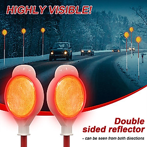 Driveway Markers, 48 Inch Driveway Reflectors for Snow Plowing - Double Sided Reflective Driveway Markers Snow Stakes with Easy Visibility at Night and All Weather (4 Pack)