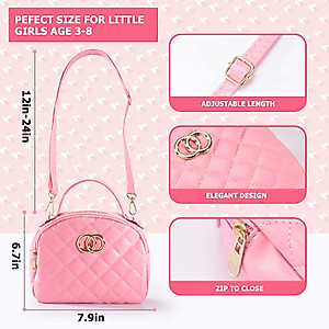 Little Girls Purse, Toddler Girl Toys for 3 4 5 6 Year Old, Kids Purses with Accessories, Pretend Play Handbag and Princess Kit, Pink Toy Valentines Gifts for Girls