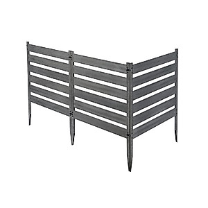 26in H x 24in W (3 Panels) No Dig Zippity Maui Fence Kit, Charcoal Color WoodTek Vinyl Fence Panel, Temporary Outdoor Border for Garden, Easy Install DIY Fence for Backyard, Patio, & Deck, ZP19066