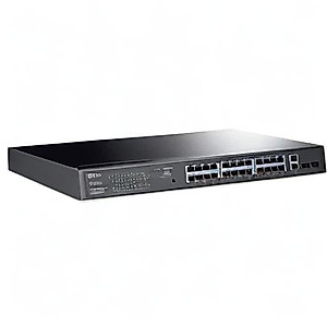 TP-Link TL-SG1428PE 24 Port Gigabit PoE Switch Easy Smart Managed 24 PoE+ Port @250W w/ 2 UL Gigabit Ports + 2 SFP Slots PoE Auto Recovery QoS, Vlan, IGMP & LAG