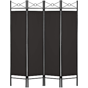 Best Choice Products 6ft 4-Panel Folding Privacy Screen Room Divider Multipurpose Decoration Accent for Bedroom, Bathroom, Office, Salon, Shade w/Steel Frame, Lightweight Design - White