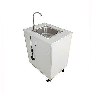 Steel Cabinet Portable Sink Self Contained Hand Wash Station Mobile Sink Water Fountain Water Supply 110V/12V Powered Built-in Pump Water Jugs NOT Included 24 X 18 X 30" Cabinet Size 10094-NPF