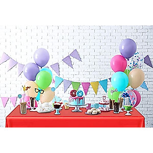 DecorRack 2 Rectangular Tablecloths -BPA- Free Plastic, 54 x 108 inch, Dining Table Cover Cloth Rectangle for Parties, Picnic, Camping and Outdoor, Disposable or Reusable in Red (2 Pack)