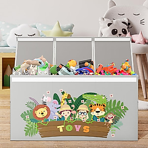 Momsnug Large Toy Box for Kids, Collapsible Sturdy Toy Chest for Boys, Girls, Toy Storage Organizer Bins with Lids, Large Toy Box Chest for Nursery Room, Playroom, Closet, Office