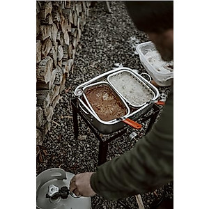 Gas One Double Fryer with 2 Baskets Propane Burners for Outdoor Cooking – Heavy Duty 18Qt Aluminum Pot Outdoor Deep Fryer with Cast Iron Burner – Propane Deep Fryer with Thermometer