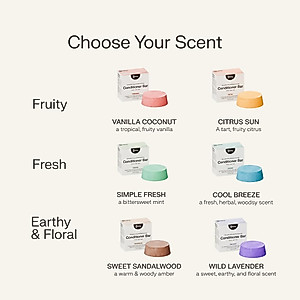 The Earthling Co. Conditioner Bar - Promote Hair Growth, Strengthen & Moisturize All Hair Types - Paraben & Sulfate Free formula with Natural Ingredients for Dry Hair (Simple Fresh, 1.8 oz)