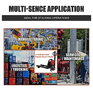 HPDMC Full Electric Powered Pallet Jack 3300lbs. Wt. Cap, Material Handling Lithium Battery Walker Pallet Truck 47"x27" Fork Size Used for Material Handling