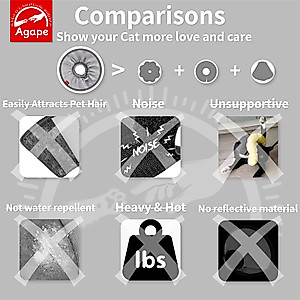 Agape Cat Cone Collar Soft and Cool, Lightweight Recovery Collar for Cats After Surgery, Adjustable Cat Cone Alternative, Reflective Neck Cone to Stop Licking,Waterproof E Collar for Wound Care (Grey)