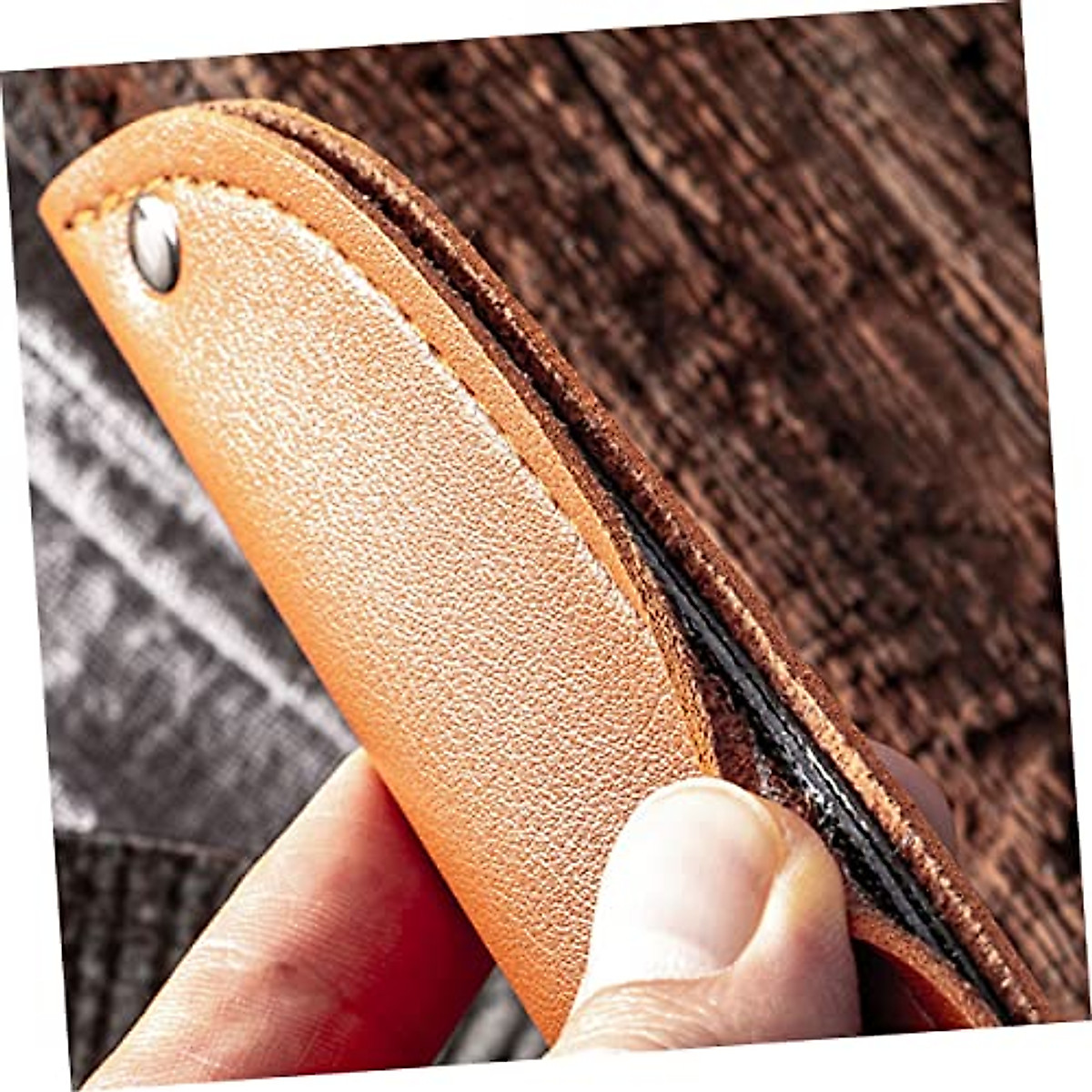GREENADSCAPE 2pcs Cutter Protective Cover Kitchen Supply Cutter Supply Kitchen Guard Protector Portable Cutter Cover Cutter Sleeve Butcher Sleeve Convenient Cutter Guard Light Brown Leather