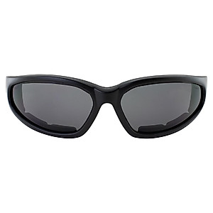 Global Vision Hercules Plus Padded Safety Motorcycle Sunglasses Black Frames Clear + Smoke Lenses