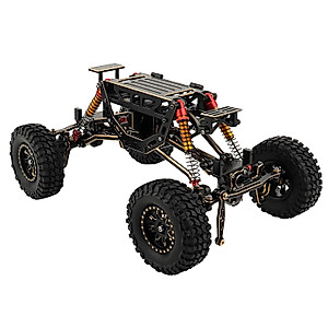 RZXYLRC Brass Assembled Car Chasiss Frame Kit with Axles Wheels Bumper (optional) for Axial 1/24 AX24 4WS XC Crawler Truck Model RC Car Upgrade Parts (with Wheels)