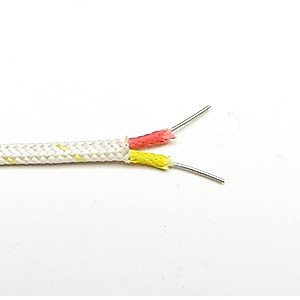 K-Type Thermocouple Wire AWG 24 Solid w. High Temperature Fiberglass Insulation