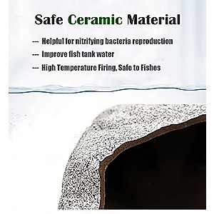 SpringSmart Aquarium Hideaway Rock Cave for Aquatic Pets to Breed, Play and Rest, Safe and Non-Toxic Ceramic Fish Tank Ornaments, Decor Stone for Betta