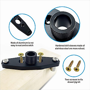 YZZHAJ Dowel jig Kit Floating Shelf Bracket Drill Guide Woodworking for Straight Hole 1/2 Inch Drill Bit Self Centering Doweling Drill Jig for Invisible Shelf Brackets Hardware