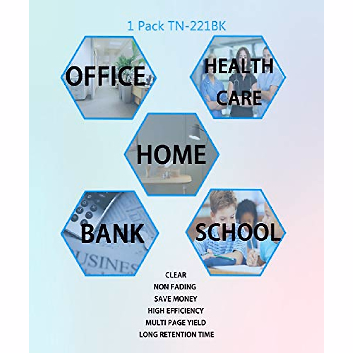MM MUCH & MORE Compatible Toner Cartridge Replacement for Brother TN-221 TN221 TN221BK TN225 Used for HL-3140CW 3170CDW MFC-9130CW 9340CDW DCP-9022CDW 9055CDN Printers (1-Pack, Black)