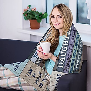 to My Daughter Blanket Gifts from Mom Dad, Valentine's Day Birthday Gifts for Daughter Gifts for Graduation Wedding Christmas Flannel Fleece Warm Cozy Lightweight Throw Blankets for Bed Sofa 50"x60"