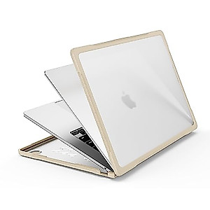 Batianda Ultimate Protection Case for M3 MacBook Air 15 inch 2024 A3114 2023 Model M2 A2941 Matte Carbon Fiber Edges Shockproof Anti-Scratch and Anti-Fingerprint with Keyboard Cover Protector, Khaki