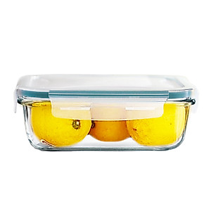 XYouyu Food Storage Containers Glass Food Storage Containers With Airtight Lids -Meal Prep Airtight Glass Bento Boxes BPA-Free (Set Of 3 Piece) Microwave, Oven Safe