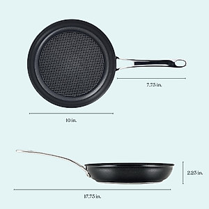 Anolon X SearTech Aluminum Nonstick Frying Pan 10-Inch, Super Dark Gray