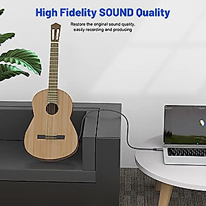 MOSWAG 6.35mm Male to 3.5mm Male TRS Stereo Audio Cable 3.28FT/1Meter with Zinc Alloy Housing and Nylon Braid Compatible for iPod Laptop Home Theater Devices Amplifiers and More