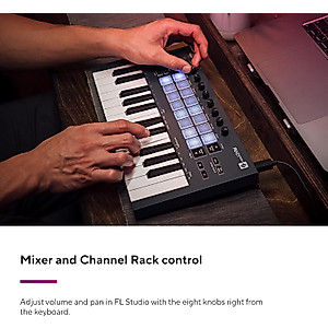 Novation FLkey Mini - Portable 25-Key, USB, MIDI Keyboard Controller with FL Studio Integration for Music Production