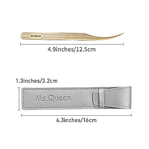 Ms.Queen Lash Extension Tweezers-Dolphin Shape Tip Isolation Tweezers for Classic Volume Eyelash Extensions