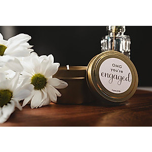 Engagement Gift Set for Couples - Boyfriend and Girlfriend Wine and Whiskey Glass With Candle - Fiance Fiancee Gift for Him and Her - His and Hers With Vanilla Scented Candle For Mr and Mrs