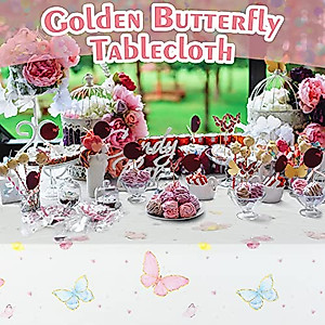 3 Pcs Butterfly Tablecloth Plastic Table Cloth Butterfly Decorations Rectangle Butterfly Table Cover Butterfly Party Decorations for Girls Birthday Wedding Spring Theme Party Supplies