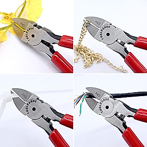 TOOLEAGUE Wire Flush Cutters, 7-inch C-RV Ultra Sharp Flush Cut Pliers, Heavy Duty wire cutters for crafts,artificial flowers,Jewelry Making, Electrical & Any Clean Cut Needs