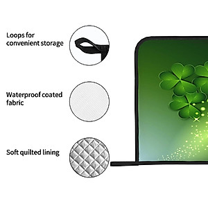 Deaowangluo Good Luck Leaf Shamrock Clovers Pot Holders Sets, Kitchen Potholders for Cooking Baking BBQ Grilling (2-Piece Sets)