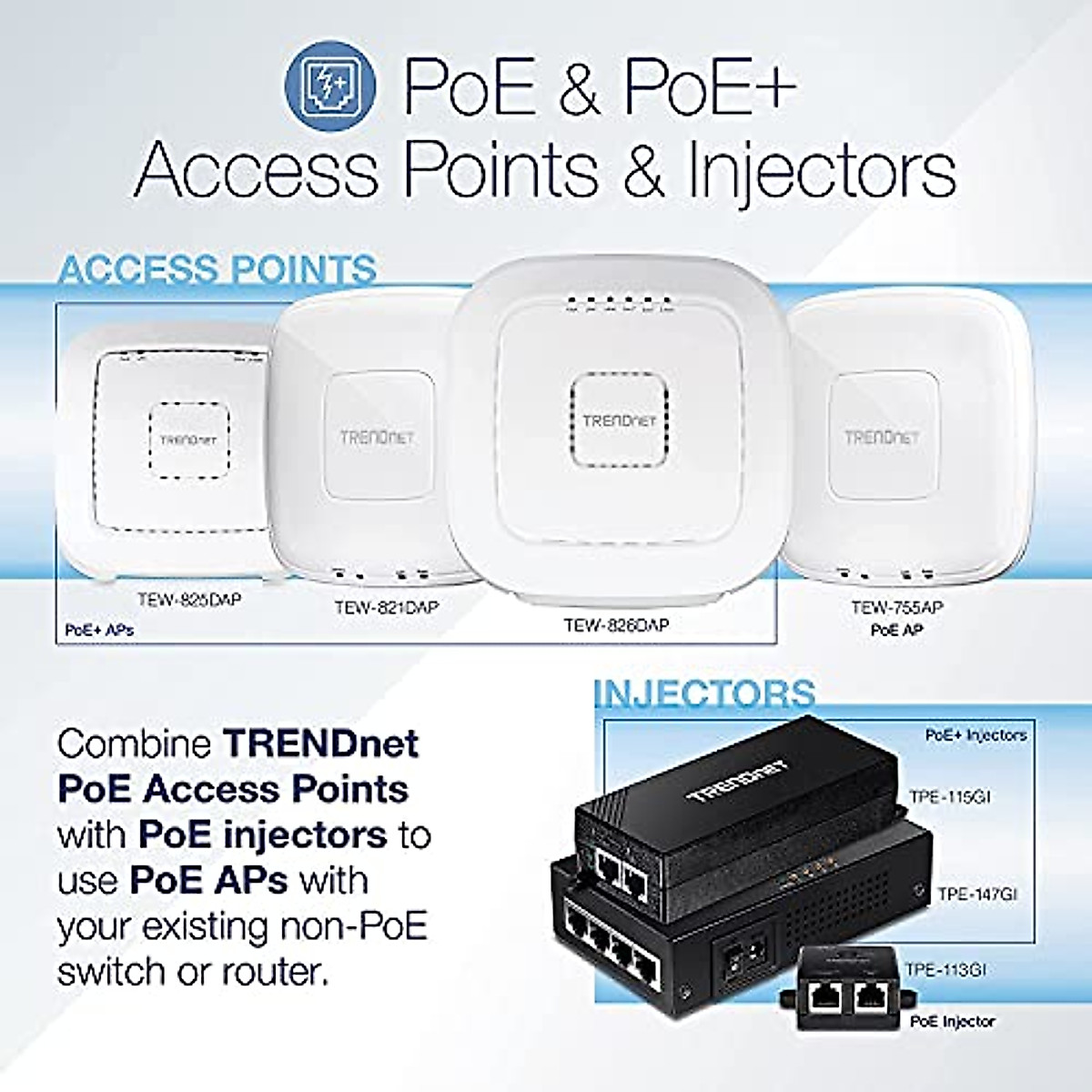 TRENDnet Gigabit Power Over Ethernet Injector, TPE-113GI (Version 3.0R), Full Duplex Gigabit Speeds, Connect Devices Up to 100m (328 ft), Wall Mount, Connect Network Devices Up to 100M (328 ft.)