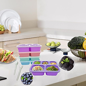 NOEAIKE 4 Pack Snackle Box Container,Lunchable Container Bento Box for Kids & Adult 5-Compartment Food Containers for Storage Fruit,Veggie,Charcuterie,Suitable Picnics,Party,School,Work and Travel