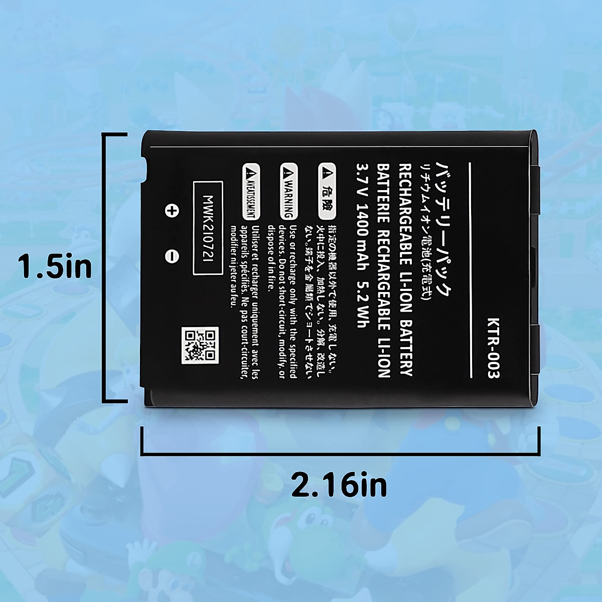 Xahpower New 3DS Battery Pack, 1400mAh Replacement Rechargeable Lithium-ion Battery KTR-003 Compatible with Nintendo New 3DS