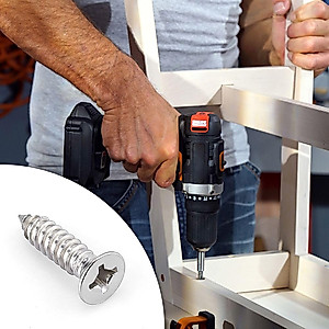 RoyceMart #10 x 3/4" (100 pcs) Stainless Flat Head Phillips Drive Sheet Metal Tek Screws, 304 (18-8) Stainless Steel Screw for Wood, Countersunk Head Wood Screw, Self Tapping Screws