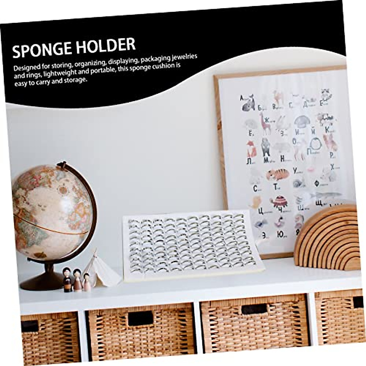 BESTOYARD 16 pcs Box jewelry box pad earring display tray foam ring holder insert jewelry tray insert earring sponge tray jewelry dish white drawers jewelry sponge holder mosaic ring bracket