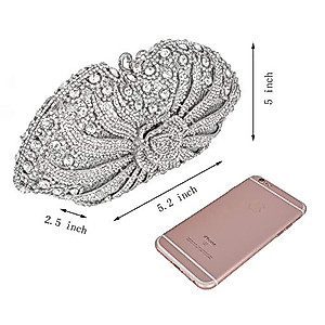 MOSSMON Formal 3D Flower Rhinestone Crystal Clutch Evening Wedding Bag For Women