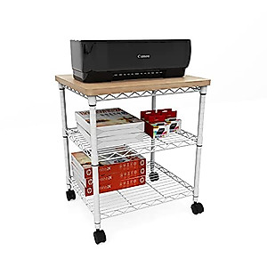 Safco Products Deskside Wire Machine Stand, Holds up to 200 lbs. White