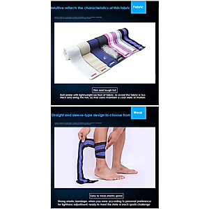 Mcolics Elasticity Calf Thigh Support Knee Brace Leg Compression Strap Wrap Support Bandage Brace Guard Injury Pain Sports Safety Pad, Pack of 2 (Black/Blue)