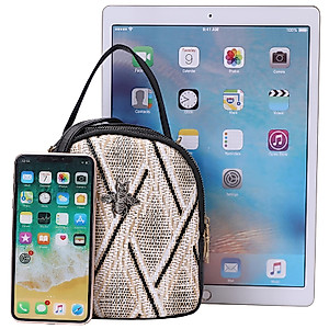 Small Crossbody Bags Shoulder Bag for Women Bee Stylish Lady Fashion Cute Purse Mini Handbag straw rope design hollow-carved (Black3)