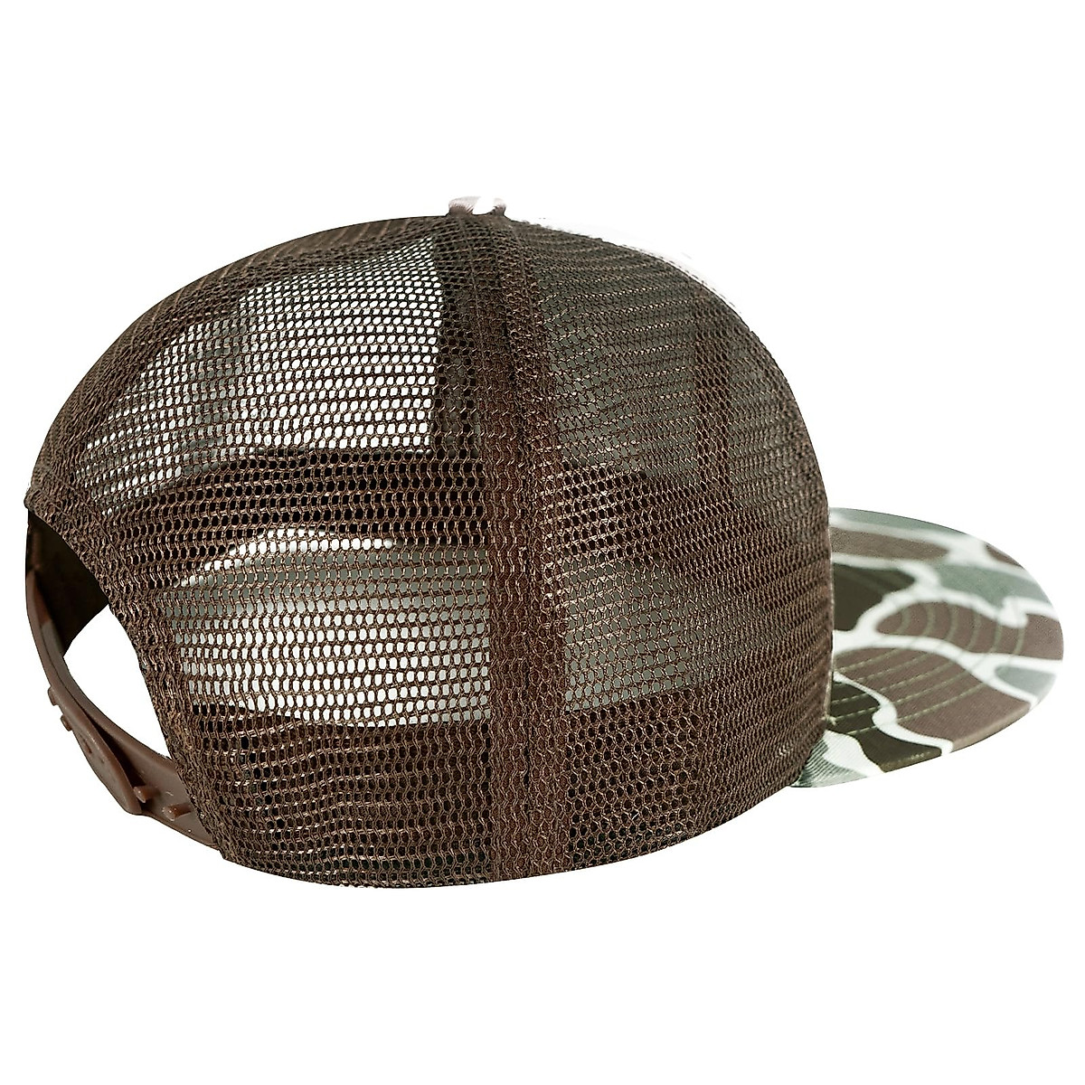 BASSDASH Flat Brim Trucker Cap Adjustable Snapback Hat Mesh Back for Men Women