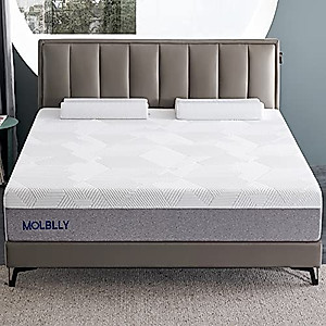 Molblly Full Mattress, 10 inch Gel Memory Foam Full Size Mattress in a Box, Medium Firm Bed Mattress Full, Cool Sleep & Comfy Support, 10 Year Support