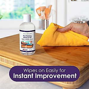 Totally Bamboo Revitalizing Mineral Oil for Bamboo & Wood Cutting Boards, Food Grade & Food Safe, 8 Oz Capacity