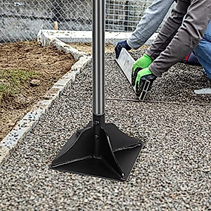 Walensee Steel Tamper with 48 inch Steel Handle 8"x8" Garden Tamper with Rubber Grip for Laborsaving All-Steel Tamper Heavy Duty Ideal Tool for Leveling Ground Installing pavers and Repairing Blacktop