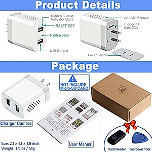 LUOHE Spy Camera Hidden Camera, 1080P Wireless Hidden WiFi Camera with Remote View, USB Charger Camera, Hidden Spy Camera with Motion Detection Nanny Cam for Home Office Hotel, Easy to Use