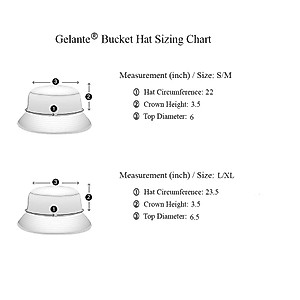 Gelante Solid Color 100% Cotton Bucket Hat for Women and Men Packable Travel Summer Beach Hat 1900-Black-L/XL