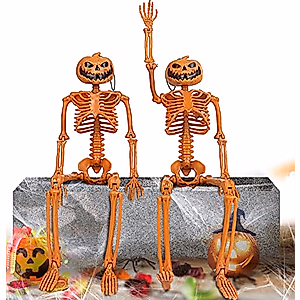 BLUELF Halloween Pumpkin Skeleton Decorations for Halloween Party Decor