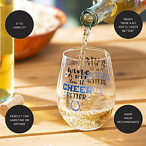 Team Sports America Indianapolis Colts, 17oz Boxed Stemless WIne Glass