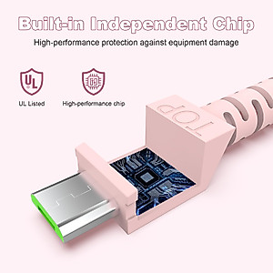 Toxaoii USB Braided Mouse Charging Cable Cord Compatible with Razer Naga Pro, DeathAdder V2 Pro, Basilisk, Viper Ultimate Wireless Gaming Mouse, Pink